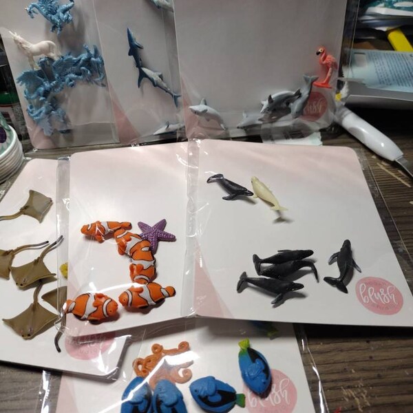 Set of Miniature Sharks - Mini Blue Shark - Terrarium Supplies - Teeny ...