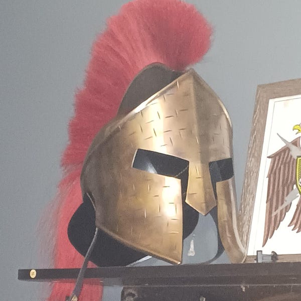 Roman King Leonidas Spartan Warrior Antique Finish Helmet Wearable ...