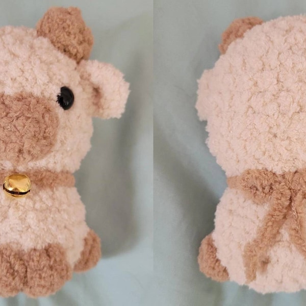 Little Fluffy Cow Plushie, Cute Mini Cow Crochet Plush, Moochi Tiny Cow ...