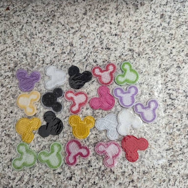 Set of 7pcs 14pcs 21pcs Small Tiny Mini Mouse Head Embroidered Iron on ...