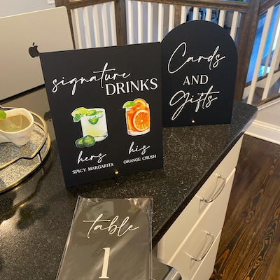 3D Acrylic Arch Bar Sign 8x10 Bar Sign Bar Menu Acrylic Sign Bar Menu ...