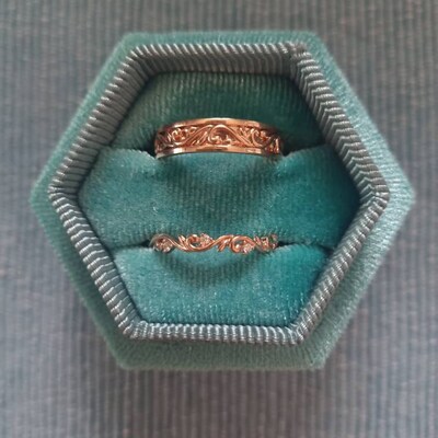 Natural Style Flower&leaf Wedding Ring Set. Cottagecore Leaf Gold Mens ...