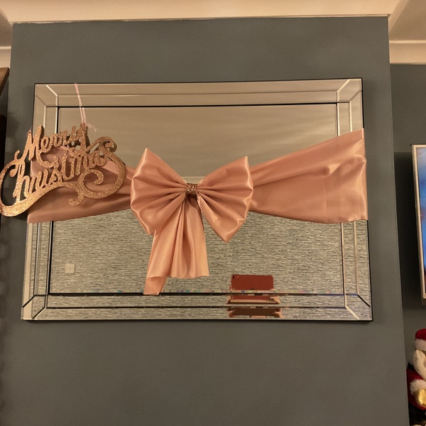 Luxury Satin Mirror Bow, Large Present Bow , Christmas Decorations ...