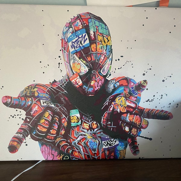 Spider-man Graffiti Canvas Wall Art /spider-man Poster/spider-man ...