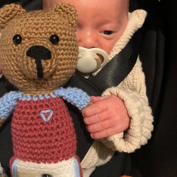 Crochet Manchester City Teddy Bear, Customisable Football Team Gift ...