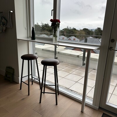 Charlie Tanner Chunky Square Frame Bar Stool With Leather Seat - Etsy