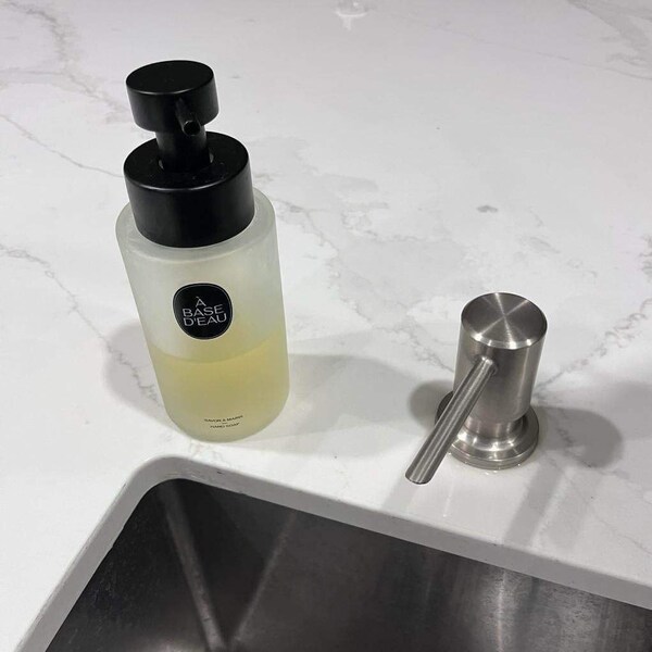 FOAM SOAP DISPENSER, Bonus: 4x Hand Soap Tablets, Stainless Steel Pump ...
