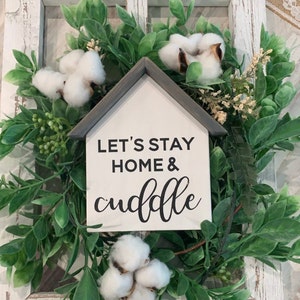 Mini house home quote sign with roof tiered tray decor | Etsy