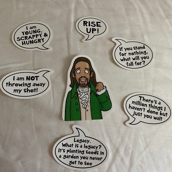 Hamilton Inspired Stickers . Musical Theatre Decals . Set of Seven ...