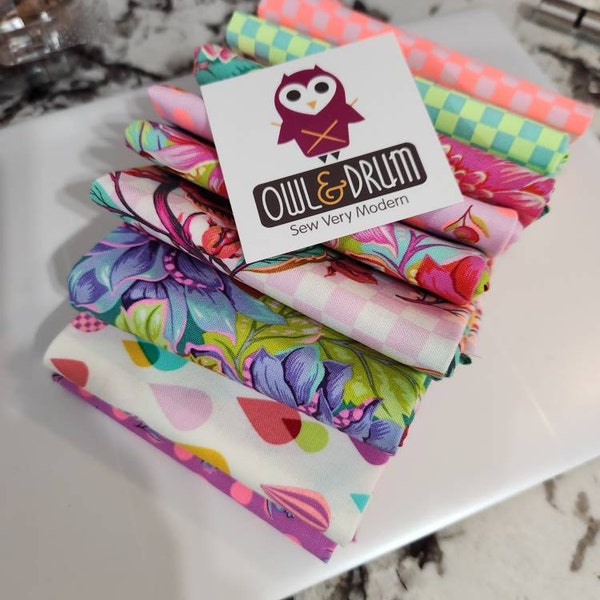 Tula Pink Untamed Fabric Bundle Free Spirit Fabrics Neon Quilt Cotton ...