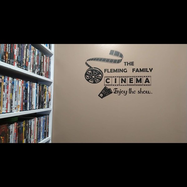 Home Cinema Wall Decal, Personalized Theater Room Decor-family Room ...
