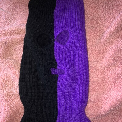 Purple and Black Ski Mask Two Tone - Etsy