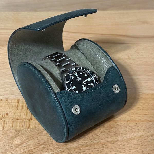 Personalized Leather Watch Case | Apple Watch Holder Box for Men ...