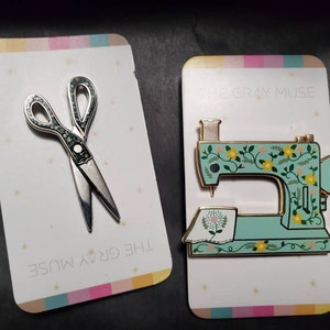 Sewing Machine Interactive Sliding Needle Enamel Pin, Artsy Brooch ...
