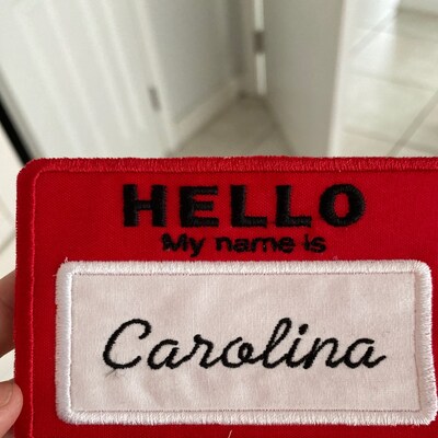 Personalized, hello My Name Is Tag Patch, Any Color Custom Made AP43 - Etsy