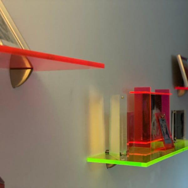 Orange Perspex Acrylic Shelves for Interiors Wall Clamps Included ...