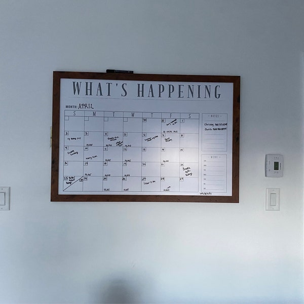 Family Dry Erase Chalkboard Calendar , Landscape 36" X 24" Grease Board ...