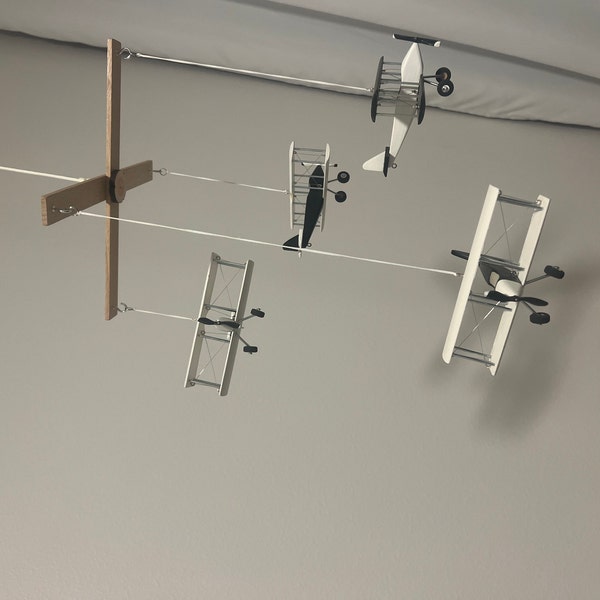 Hanging Airplane With Military Aircraft Insignia. Model Biplane. Kids ...