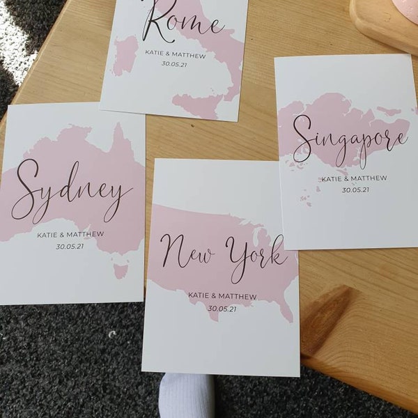 Travel Theme Wedding Table Names | Destination Table Numbers | Cropped ...