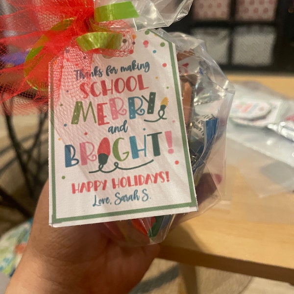 Thanks for Making School Merry and Bright Tag Christmas Gift Tag ...