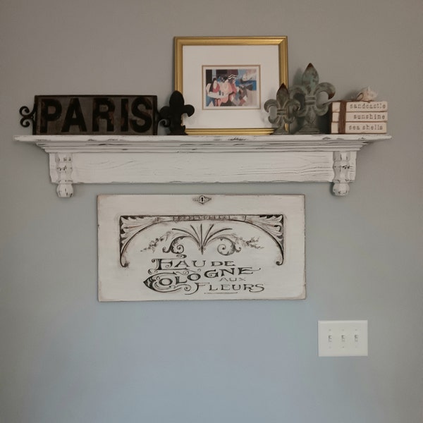 French Country Shelf / Distressed Floating Shelf / Kitchen Shelf ...