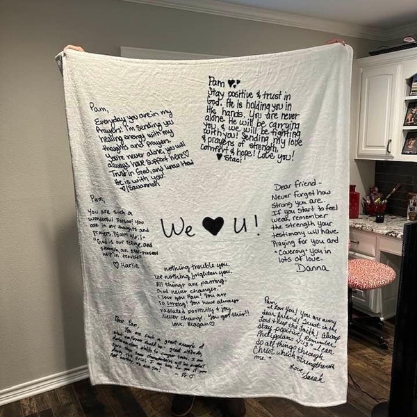 Actual Handwriting Message Blanket, Written Wishes on A Throw Blanket ...