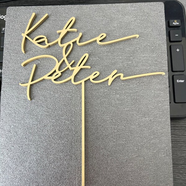 Custom Name Gold Wedding Cake Topper, Personalized Cake Topper, Custom ...