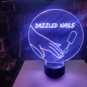 Personalized Desk Name Plate With Wooden Base, Lighted LED Light ...