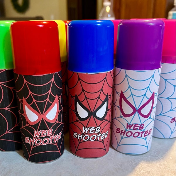 Spiderman Silly String Labels: Superhero Party Favor (PDF) - Etsy