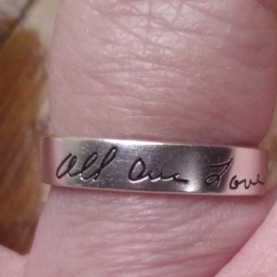 Actual Handwriting Ring / Custom Name Ring / Anniversary Rings ...