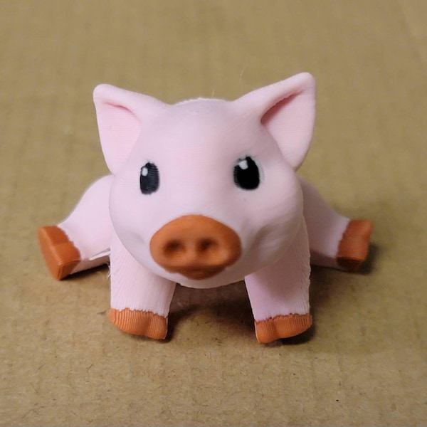 Flexi Articulated Pig – Cute 3D Printed Piggy Toy | Peppy Pig Fidget ...