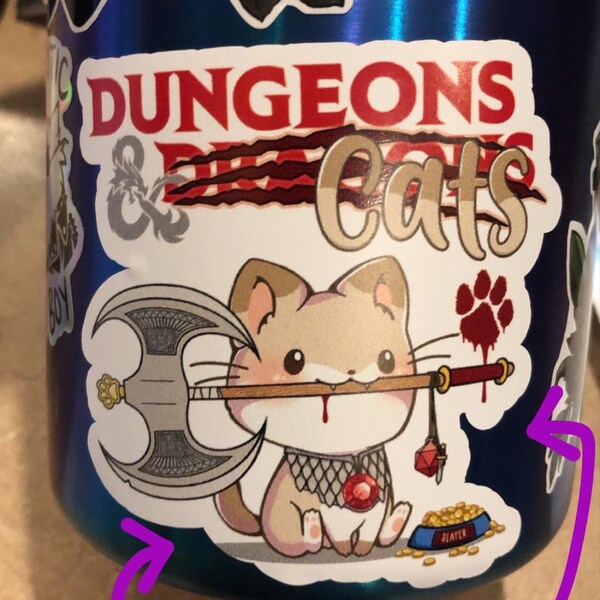 Dungeons and Cats Dnd Sticker | Dnd Gift | GM | Dungeons & Dragons ...