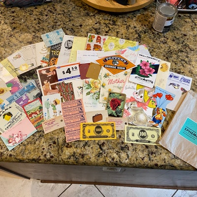 Vintage Ephemera Pack Set of 30 Assorted Pieces Mixed Media Paper Pack ...