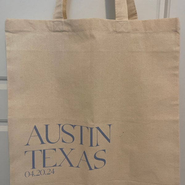 Austin Texas Welcome Tote Bag - Destination Wedding Welcome Totes ...