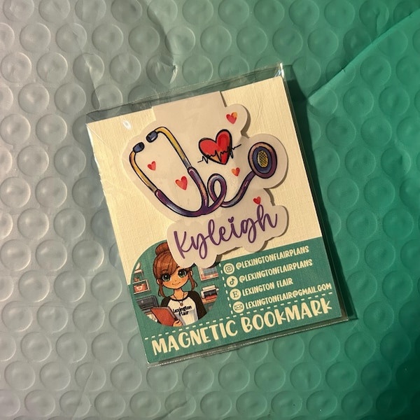 Magnetic Bookmark - Stethoscope With Custom NAME - Etsy