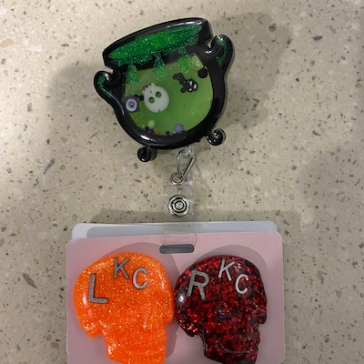Witch Cauldron Shaker Badge Reel, Cauldron Badge Holder, Witchy Badge ...
