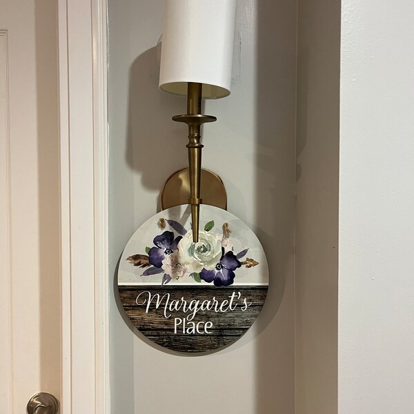 Custom Door Sign Assisted Living Sign Floral Personalized Apartment ...