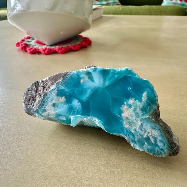 Set of 4 | 75g Translucent Larimar Crystal, High Quality Larimar Stone ...