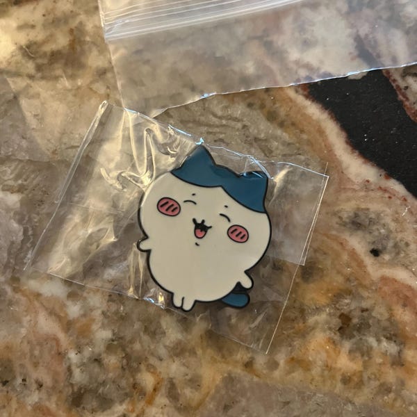 Chiikawa Enamel Pin: Hachiware Usagi Badge - Light Gold Zinc Alloy - Etsy