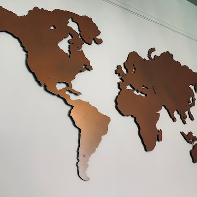 3D Metal World Map, Metal Wall Map, Housewarming Gift, 3D UV Printed ...