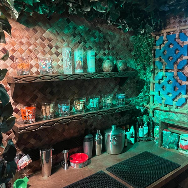 Pair of Witco Style Carved Wood Tiki Mug Shelves - Etsy