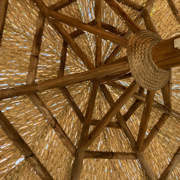 35" X 8 FT Mexican Thatch Tiki Palm Grass Mat Thatch Roll Best on the ...