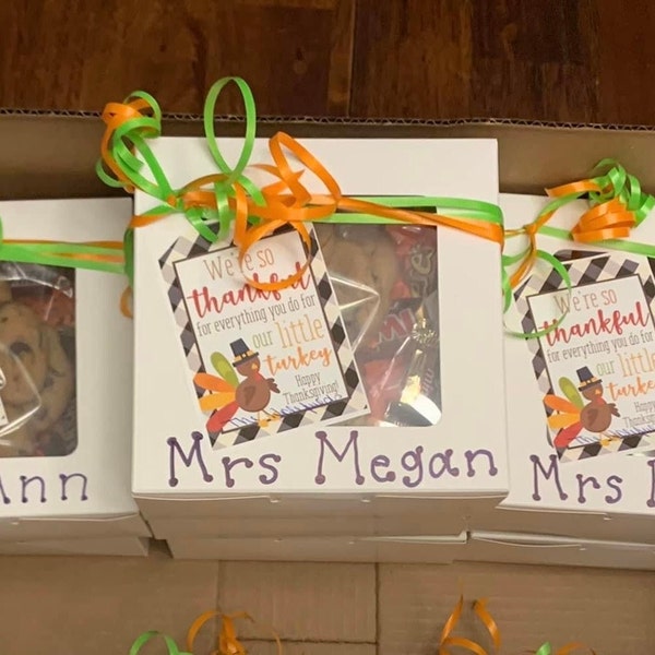 Our Little Turkey Teacher Appreciation Printable Gift Tags, Happy ...