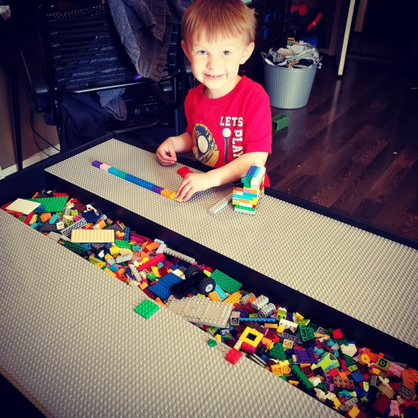 Tall Building Bricks Table, Building Blocks Table , Kids Table With ...