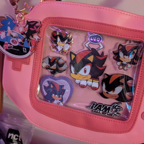 Sonic the Hedgehog Button Pins Holographic or Glossy | Sonic Shadow ...