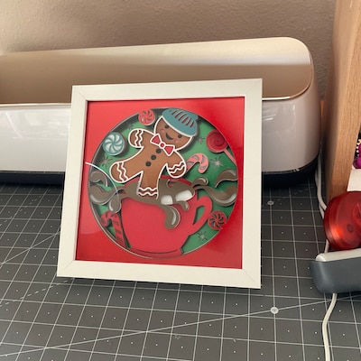 Gingerbread Shadow Box Svg, Shadow Box Svg, Christmas Shadow Box Svg ...