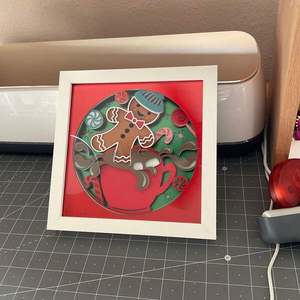 Gingerbread Shadow Box Svg, Shadow Box Svg, Christmas Shadow Box Svg ...