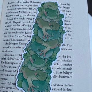 Frog Stack Bookmark Frog Art Cute Bookmark Laminated Cottagecore Book ...
