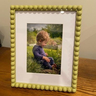 Glossy Beaded Bobbin Picture Frame Lacquered Bobbin Frame Painted ...