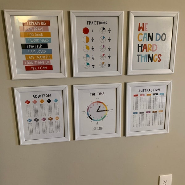 Kid Affirmations, Homeschool Art, Colorful Wall Art, Printable Nursery ...